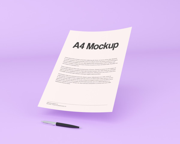 A4 Floating Mockup